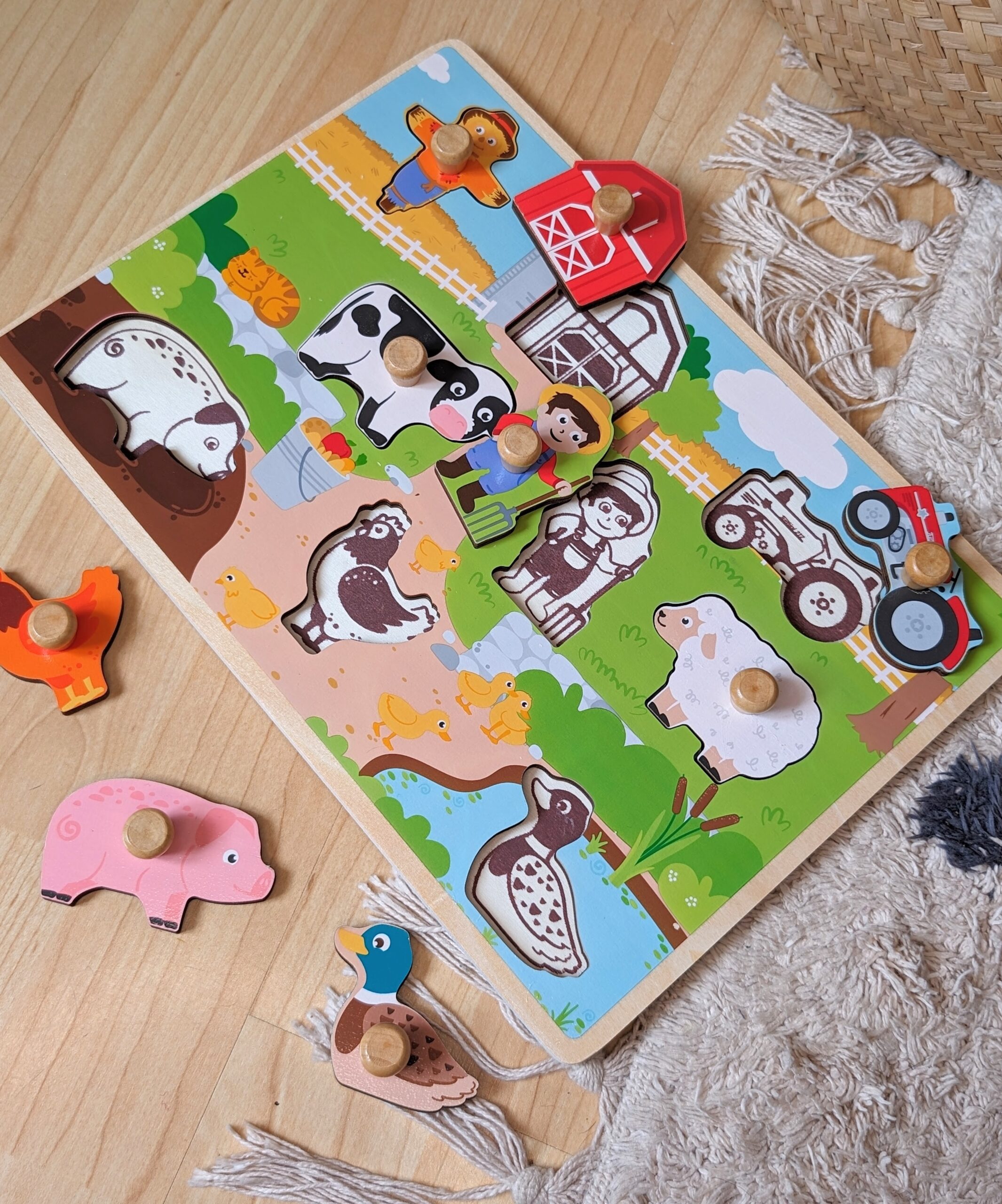 Personalised Farmyard Peg Puzzle - Honey Pot Workshop
