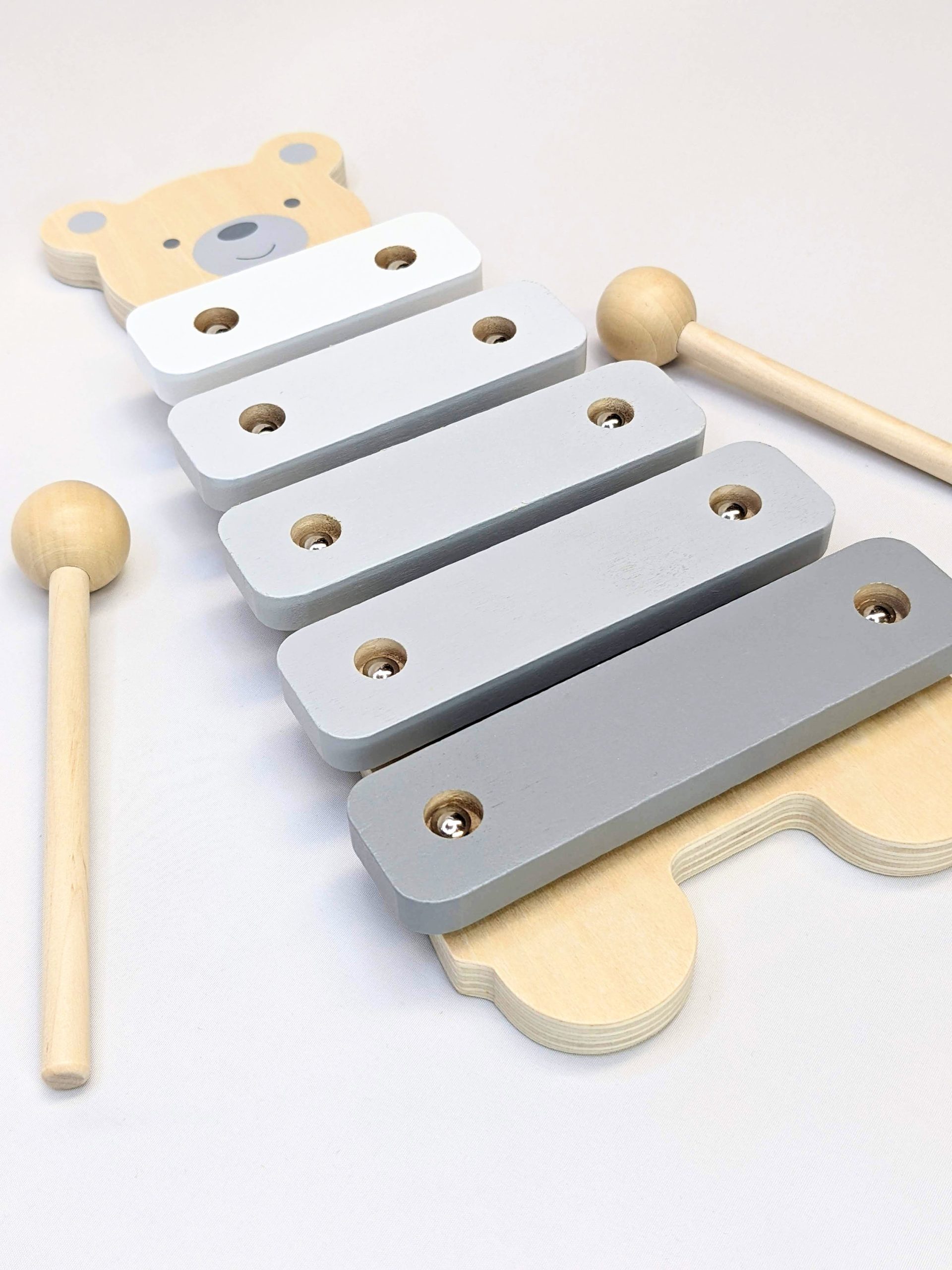 Personalised Teddy Bear Xylophone Toy - Honey Pot Workshop