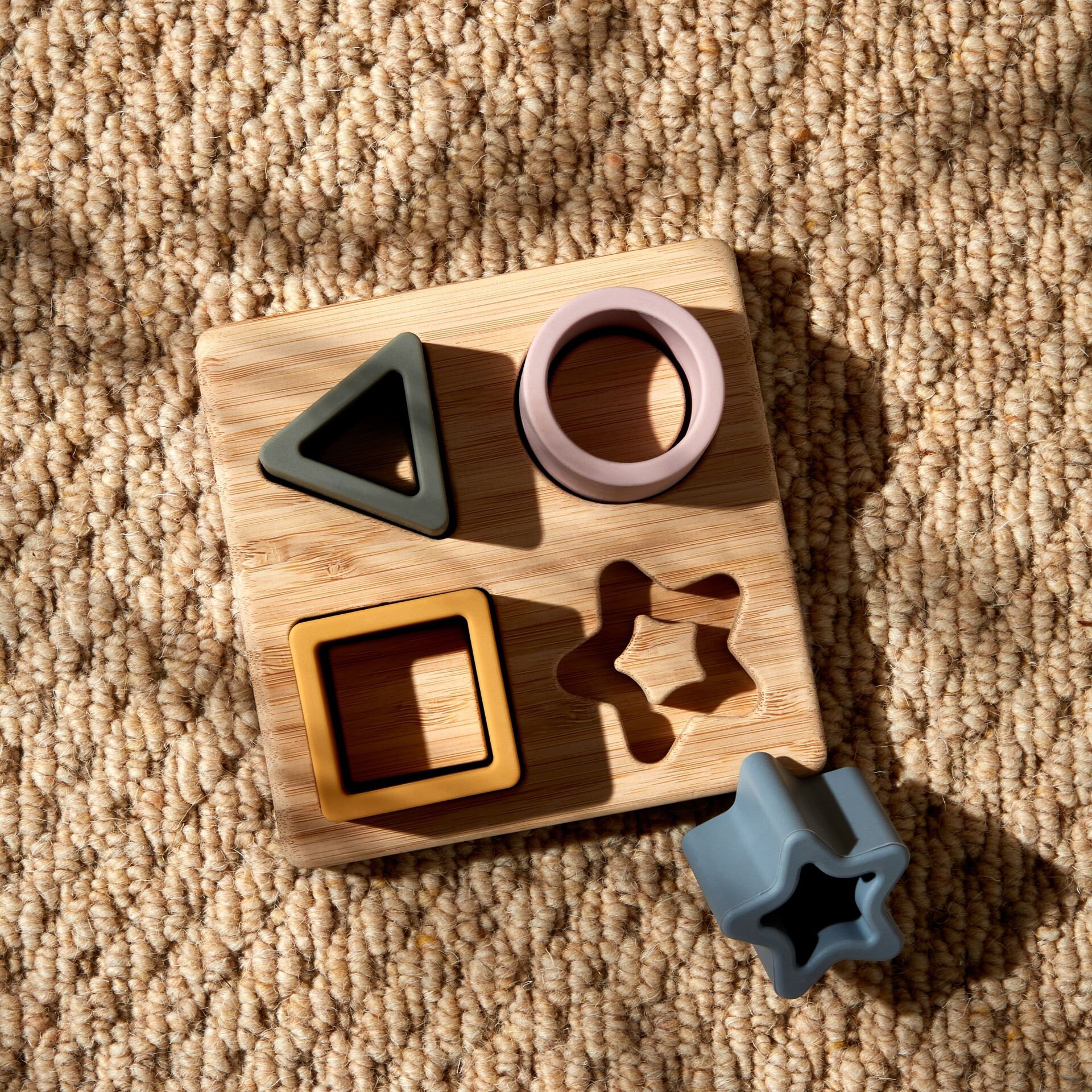 Personalised Silicone Shapes Bamboo Puzzle - Honey Pot Workshop