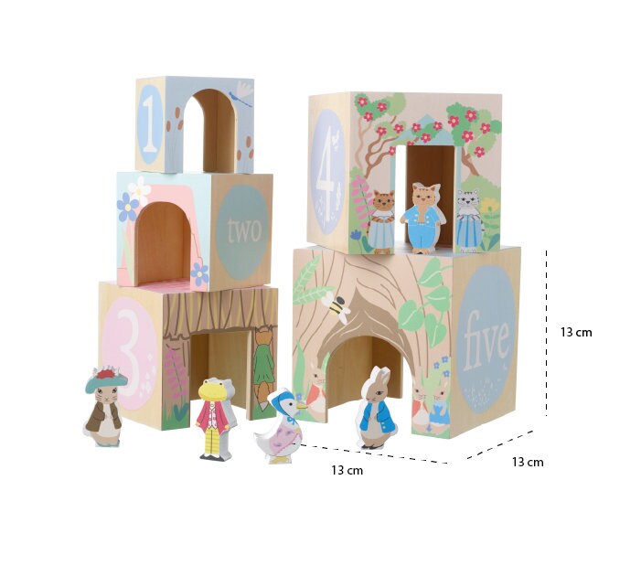 Personalised Beatrix Potter Stacking Cube Play Set - Honey Pot Workshop